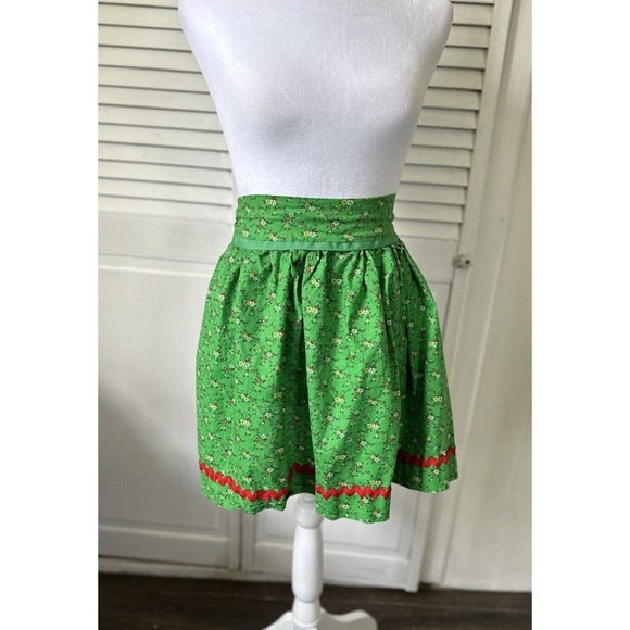 Kitchen | Vintage Green Floral Half Apron Ric Rac Trim | Poshmark
